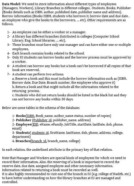 draw an er diagram data model we need to store information about ...