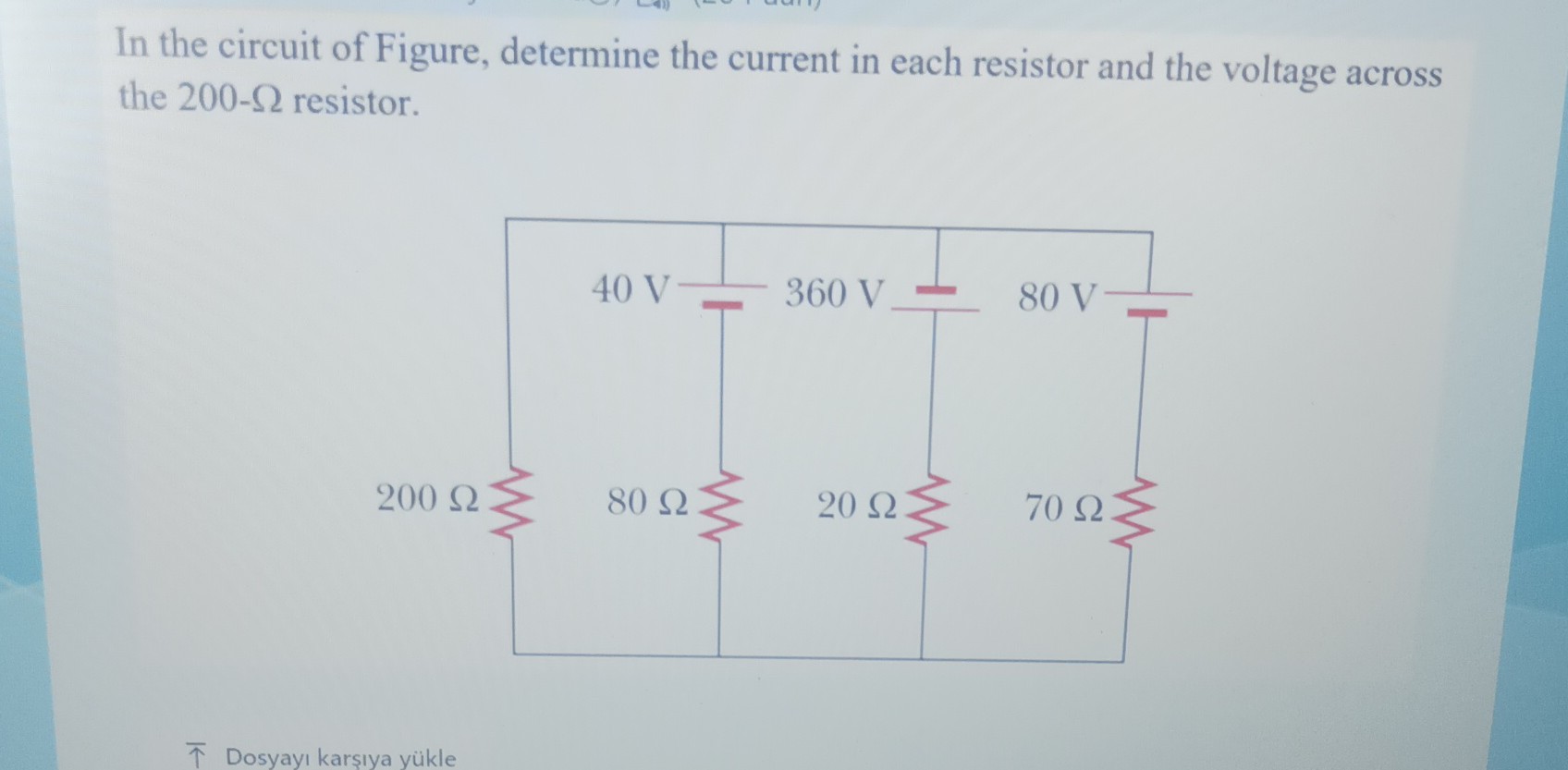 SOLVED: In the circuit of Figure, determine the current in each resistor and the voltage across ...