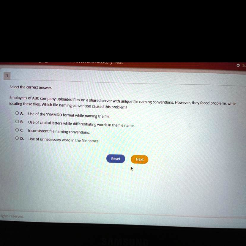 [GET ANSWER] 1 Select the correct answer. Employees of ABC company ...
