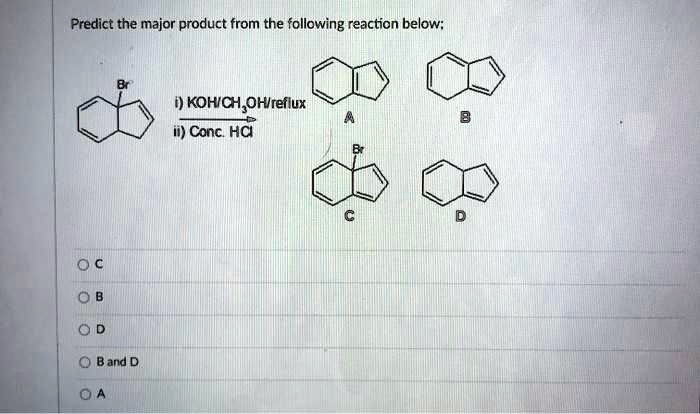 Predict the major product from the following reaction below...