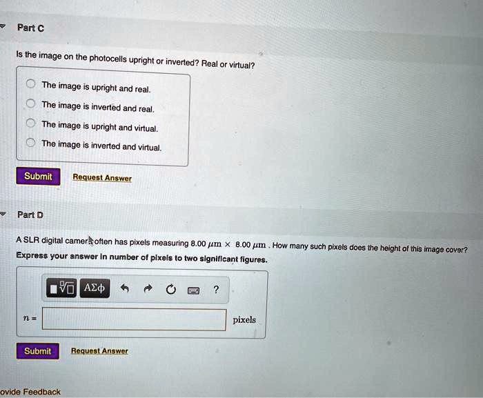 SOLVED: Part € Is the image on the photocells upright or inverted? Real or virtual? The image is ...