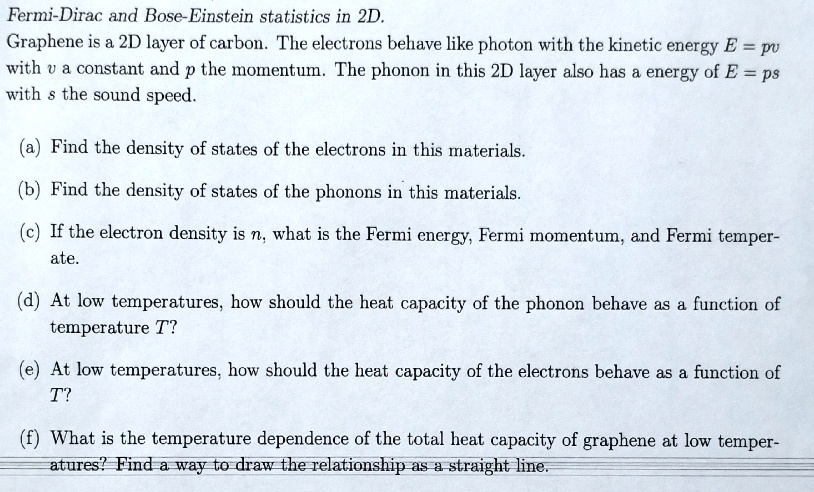 SOLVED: Fermi-Dirac and Bose-Einstein statistics in 2D Fermi-Dirac and ...