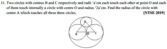 11. Two circles with centres B and C respectively and radii 'a'cm each ...