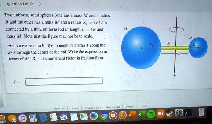 SOLVED:Question 1of 12 Two uniform; solid spheres (one has mass M and ...