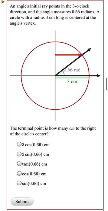 an angles initial ray points in the 3 0clock direction and the angle ...