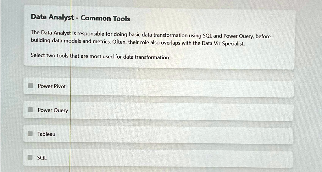 Data Analyst - Common Tools The Data Analyst is responsible for doing ...
