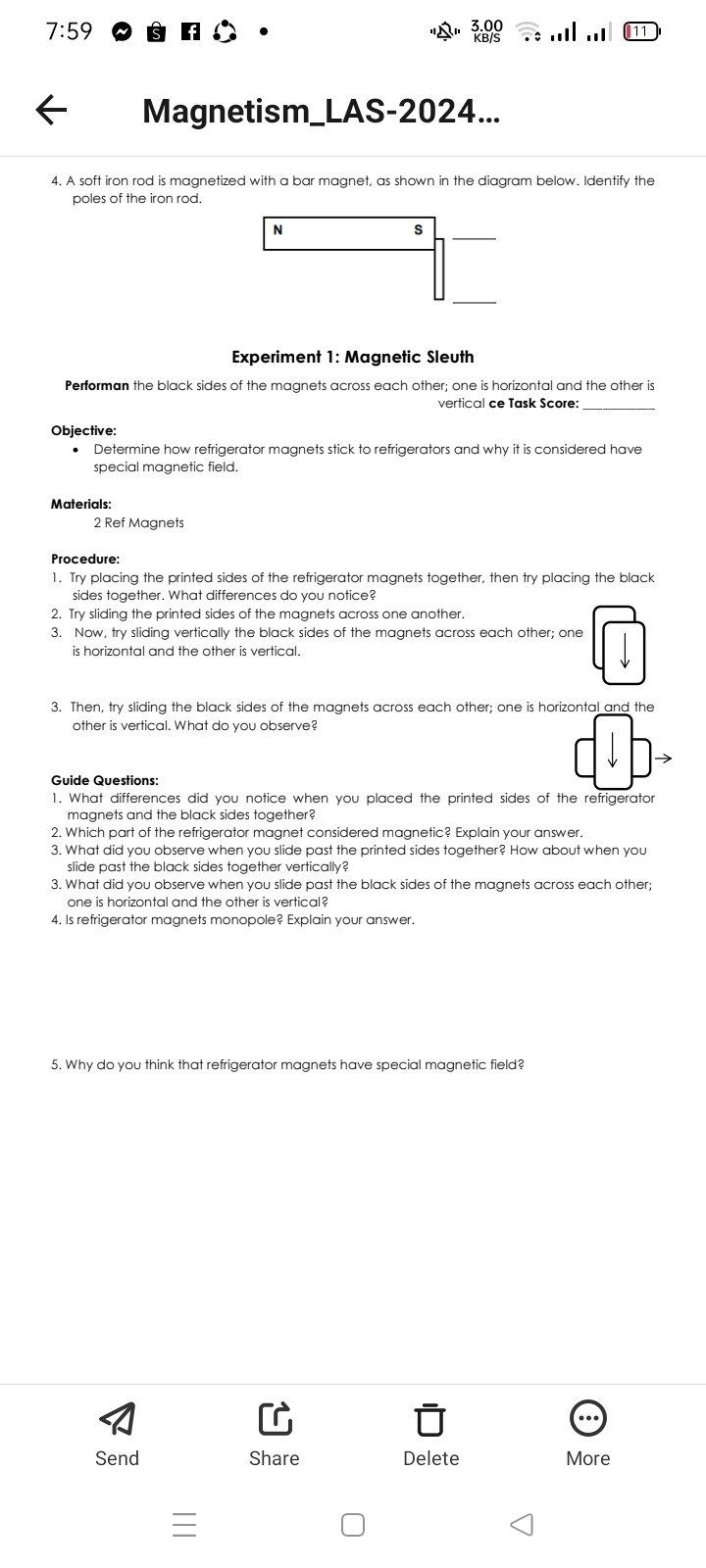 759 300 011 magnetismlas 2024 4 a soft iron rod is magnetized with a ...