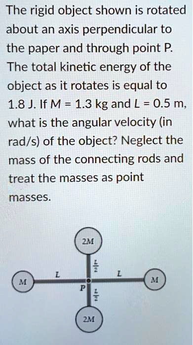 SOLVED: The rigid object shown is rotated about an axis perpendicular ...
