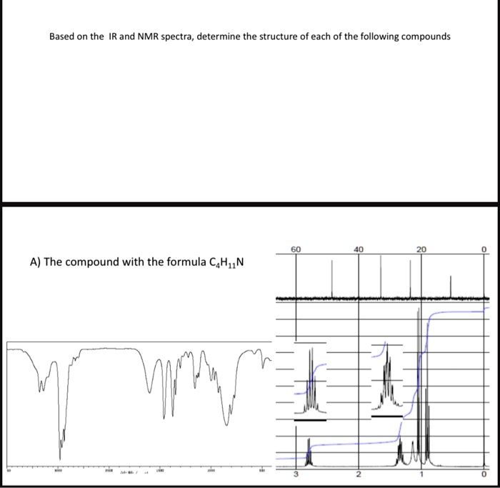 SOLVED: Based on the IR and NMR spectra determine the structure of each ...