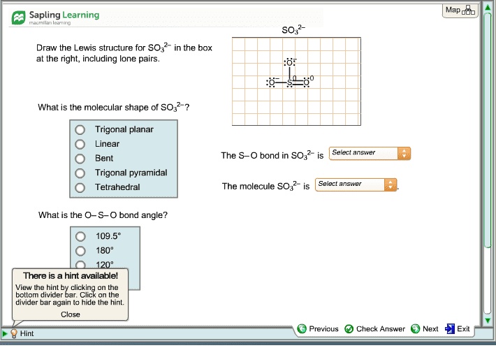 SOLVED: Map Sapling Learning SO3: Draw the Lewis structure for SO3 in ...