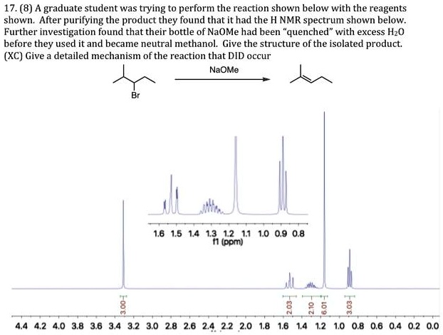 SOLVED: 17. (8) A graduate student was trying to perform the reaction ...