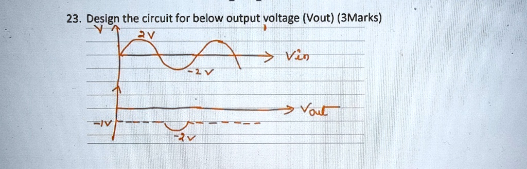 SOLVED: Design the circuit for below output voltage (Vout) (3Marks) 23 ... SOLVED: Design the circuit for below output voltage (Vout) (3Marks) 23 ...