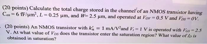 VIDEO solution: Calculate the total charge stored in the channel of an ...