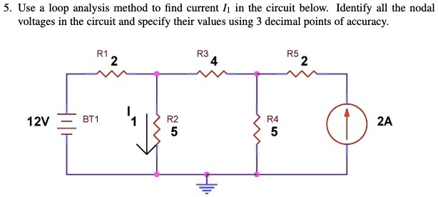 SOLVED: Use a loop analysis method to find current Ii in the circuit ...