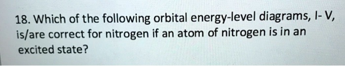 SOLVED: 18. Which of the following orbital energy-level diagrams, 1- V ...