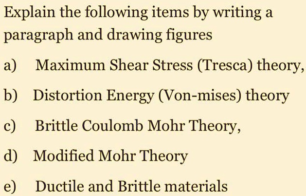 SOLVED: Explain the following items by writing a paragraph and drawing ...