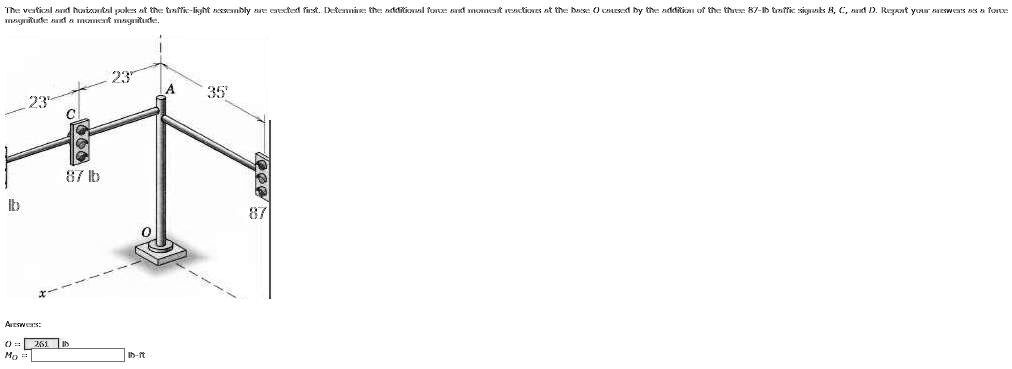 SOLVED: The vertical and horizontal poles at the traffic-light assembly ...