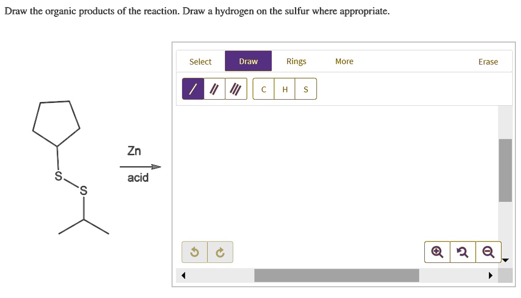 SOLVED: Draw the organic products of the reaction. Draw a hydrogen on ...