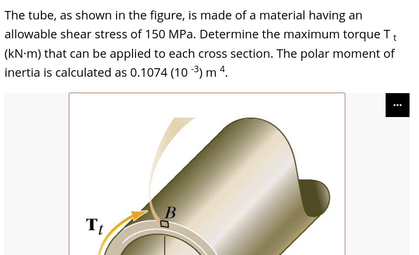 SOLVED: The tube, as shown in the figure; is made of a material having ...