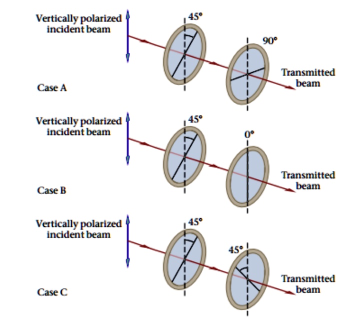 Vertically polarized incident beam Transmitted beam Case A Vertically ...