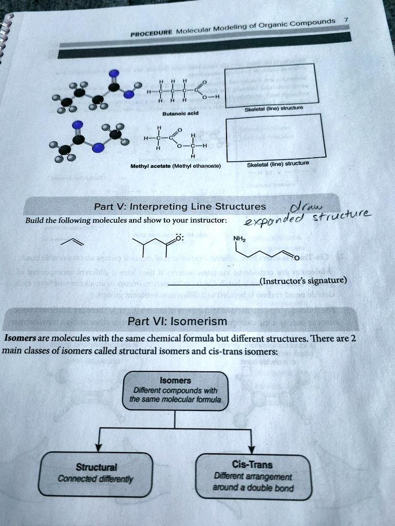 PROCEDURE Molecular Modeling of Organic Compounds O-H Butanoic acid Skeletal (line) structure ...