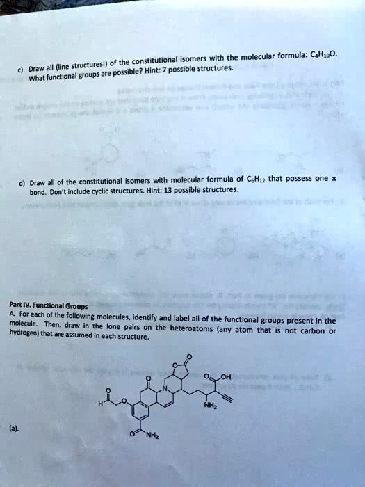 C Draw All Line Structures Of The Constitutional Isomers With The Molecular Formula C4h10o