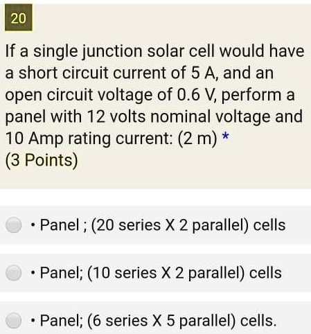 SOLVED: If a single junction solar cell would have a short circuit ...