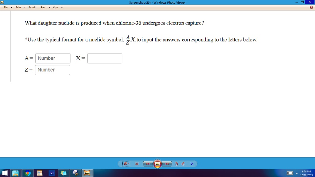 What daughter nuclide is produced when chlorine-36 undergoes electron ...