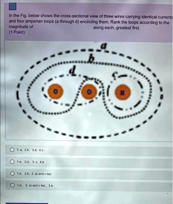 6 In the Fig. below shows the cross-sectional view of three wires ...