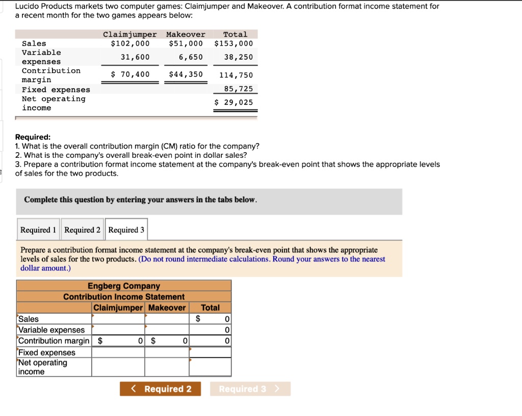 SOLVED: Only Question Number 3 *** Lucido Products markets two computer ...