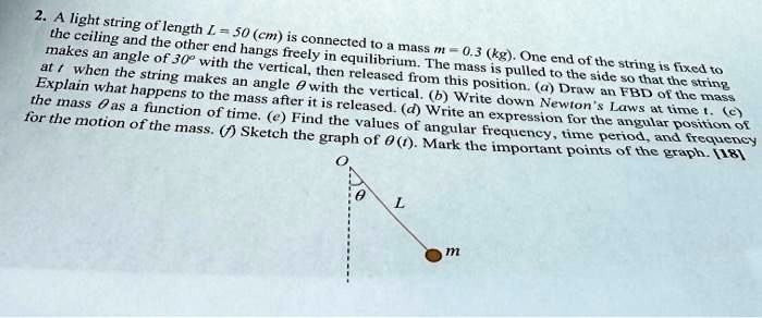 SOLVED: a support, while the other end is attached to the mass. The mass is then released from ...