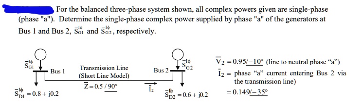 for the balanced three phase system shown all complex powers given are ...