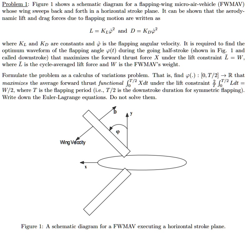 SOLVED: Figure 1 shows a schematic diagram for a flapping-wing micro ...