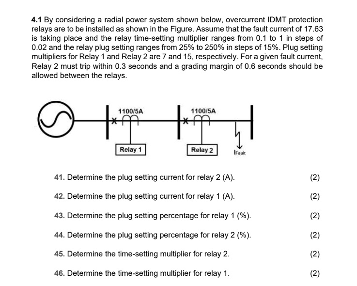 SOLVED: 4.1 By considering a radial power system shown below ...