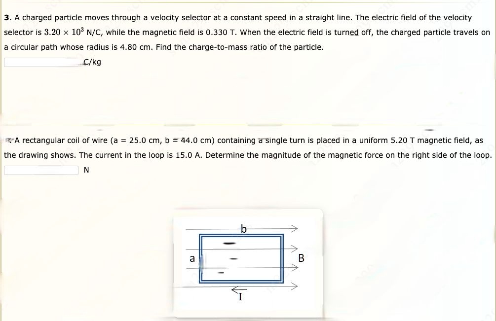 SOLVED: charged particle moves through a velocity selector at a constant speed in a straight ...