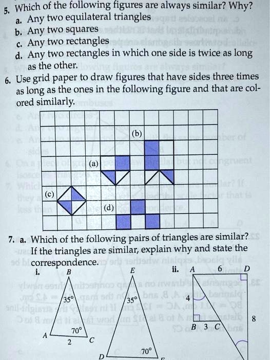 SOLVED: Please answer 5 6 5. Which of the following figures are always similar? Why? Any two ...