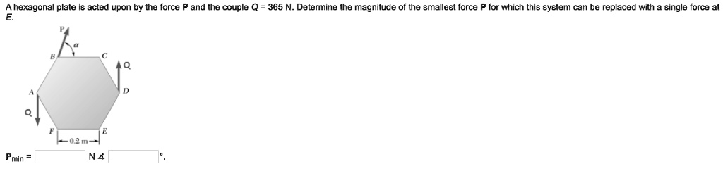 SOLVED: A hexagonal plate is acted upon by the force P and the couple Q ...