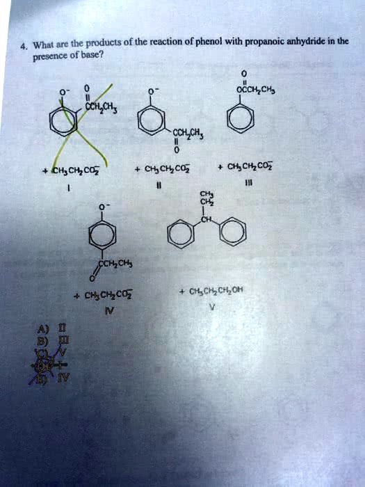 ' What are product, of the reaction of phenol with propanoic anhydride ...