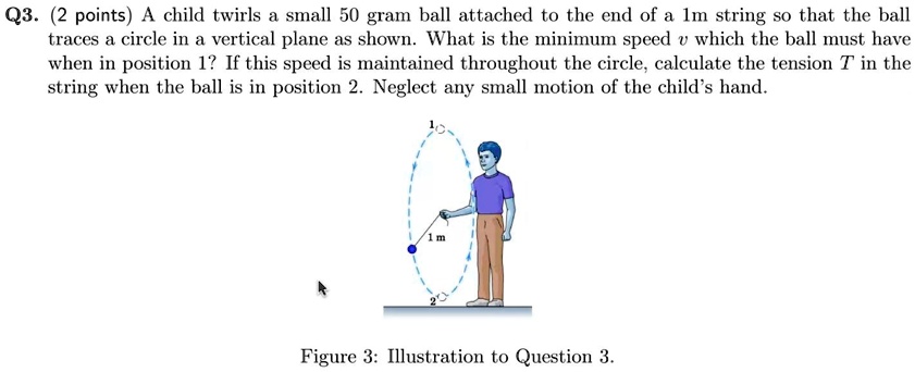 SOLVED: Q3. 2 points A child twirls a small 50 gram ball attached to ...