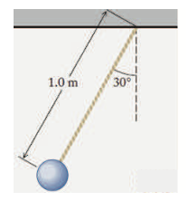 a pendulum consists of a mass hanging from a string of length 10m attached to the ceiling ...