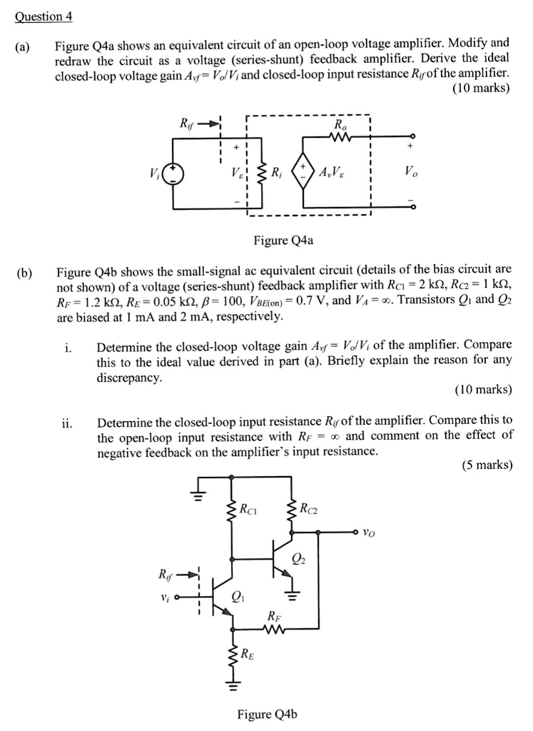 Question 4 (a) Figure Q4a shows an equivalent circuit of an open-loop ...