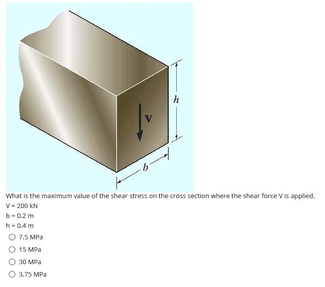 SOLVED: asap please h What is the maximum value of the shear stress on ...