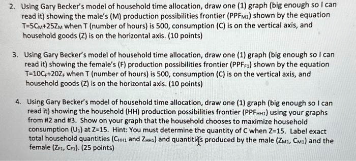 SOLVED: 2. Using Gary Becker's model of household time allocation, draw ...