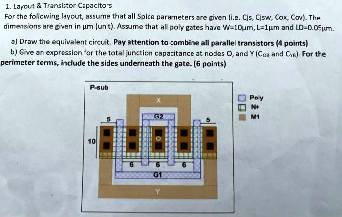 1layout transistor capacitors for the following layoutassume that all ...