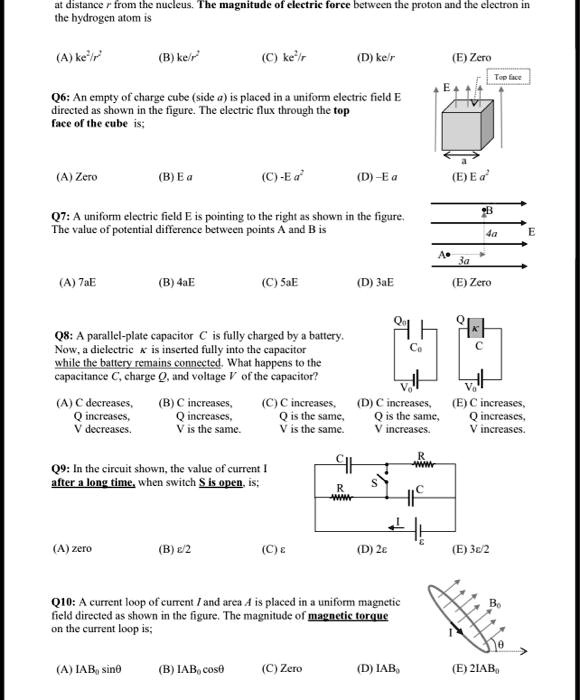 SOLVED: Texts: At a distance r from the nucleus, the hydrogen atom is A ...