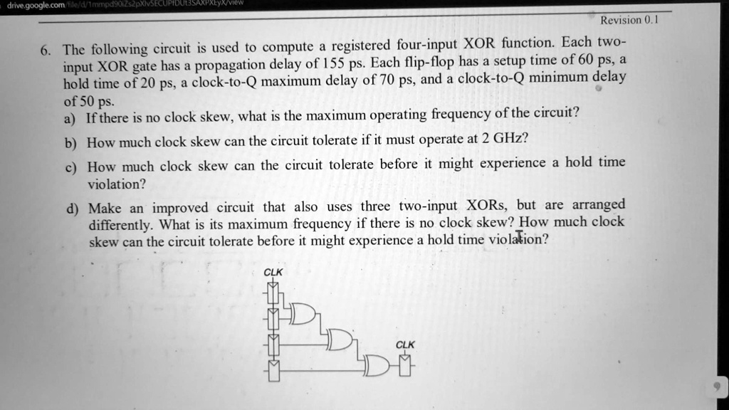 Solved Revision 01 6 The Following Circuit Is Used To Compute A Registered Four Input Xor