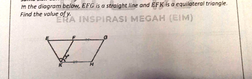 SOLVED: In the diagram below, EFG is 0 straight line and EFK is a ...