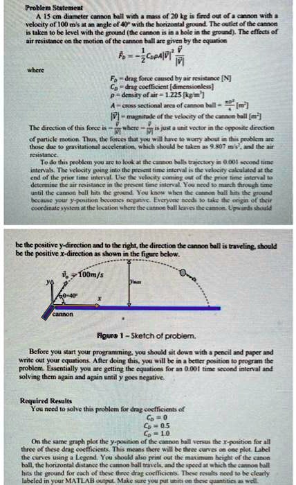 SOLVED: A 15 cm diameter cannonball with a mass of 20 kg is fired out ...