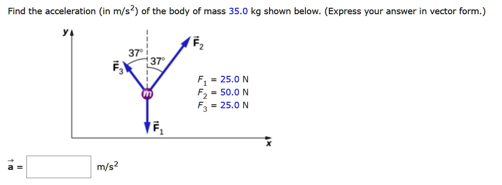 SOLVED: Find the acceleration (in (m)/(s^(2)) ) of the body of mass 35 ...