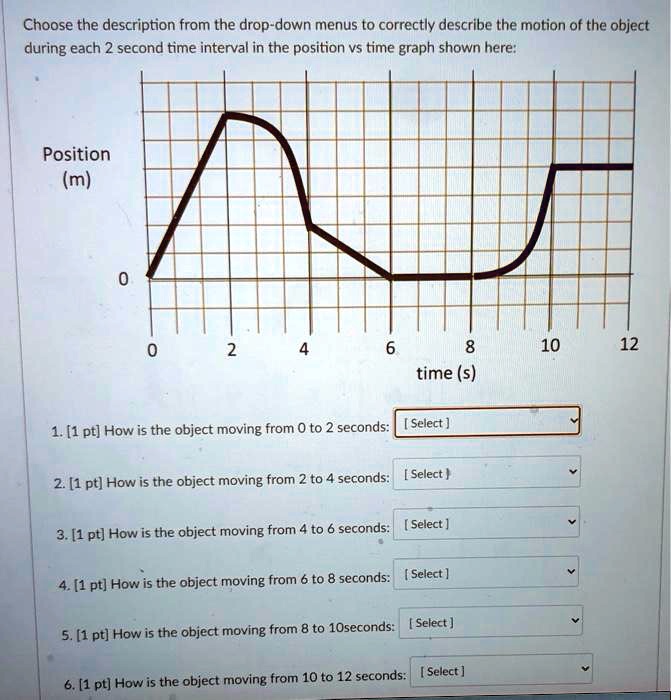 SOLVED: Text: drop-down menu options: - object is moving forward with constant velocity - object ...
